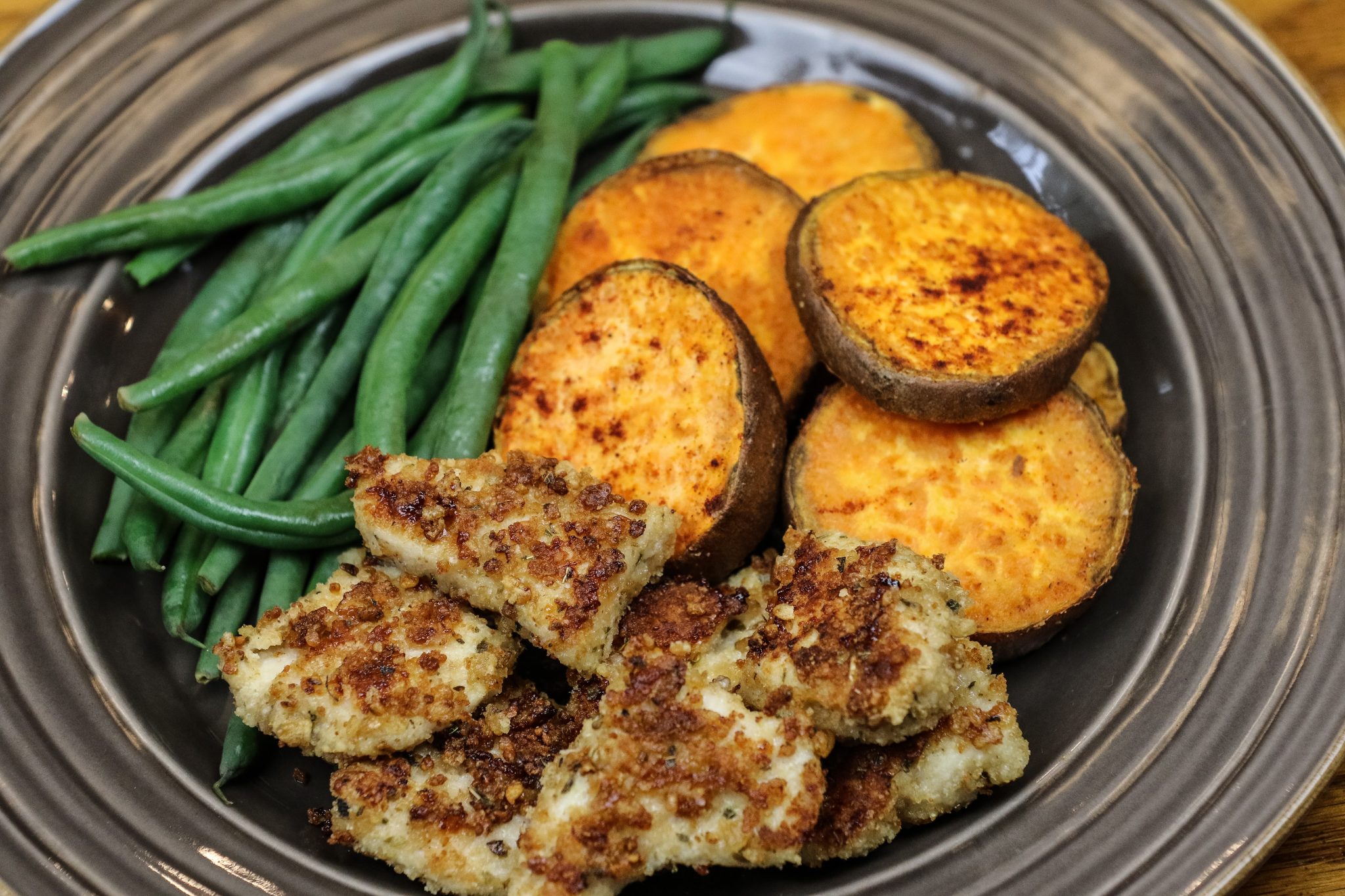 Turkey Nuggets & Roasted Sweet Potatoes - Kate's Plate